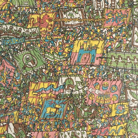 Where’s Waldo | Wall Decor | Wheres Waldo Knights Magic Flag Matted Art ...